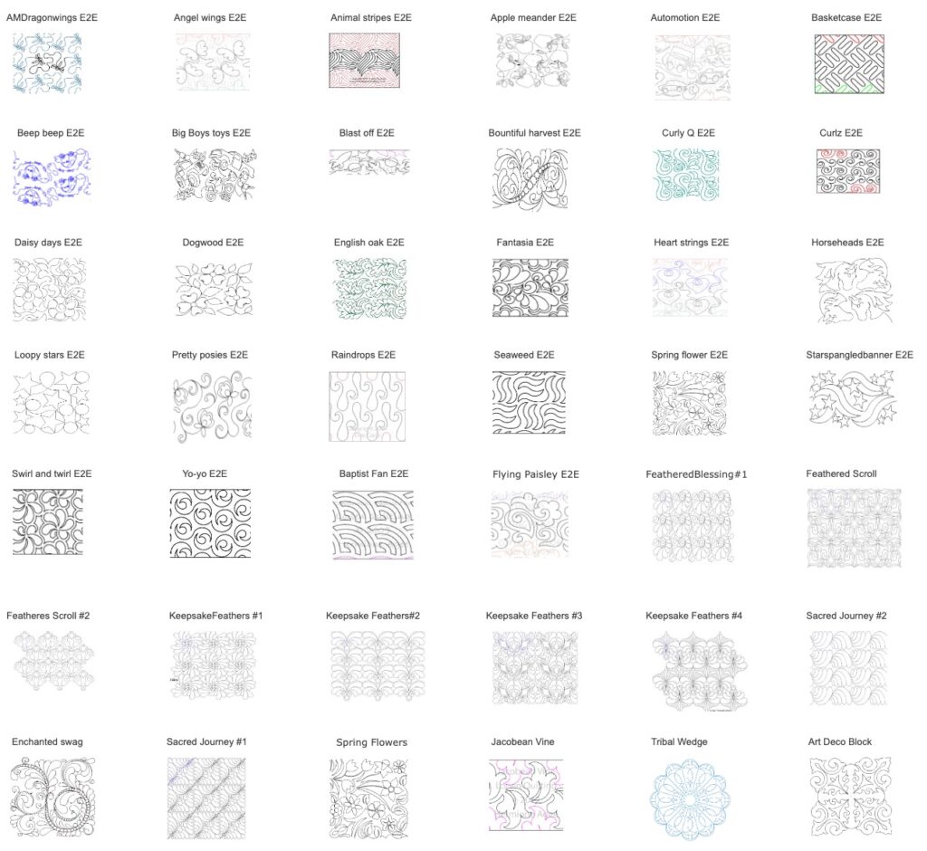 Patterns for Long Arm Quilting